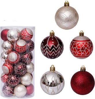 FEWIHIWEAS 30 St&uuml;ck/Charge 60 mm Christbaumkugeln Xmas Party H&auml;ngende Kugel Ornament Dekoration Xmas H&auml;ngende Home Christmas Decor-B