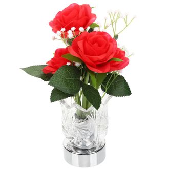 DOITOOL LED Rosen Blume in Glasvase mit Warmem Licht Romantische M&auml;dchenlampe f&uuml;r Schlafzimmerdekoration Stimmungsvolle LED nachtleuchte ohne Batterien Gesche