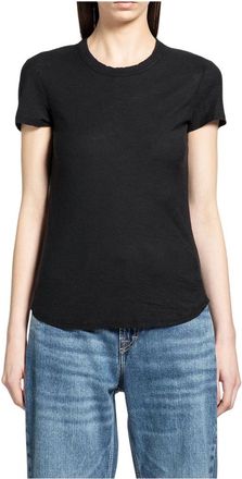 James Perse Femme, Tops, Noir, Taille: 38 FR Sheer Slub Crew Neck Tee