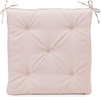 Gözze Sitzkissen mit Befestigungsbändern, Stuhlkissen, Gesteppt, Darco, 40 x 40 x 4 cm - Creme