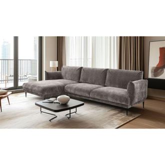 Fun M&ouml;bel Ecksofa Designersofa madison xl in Stoff Dress Me Hellgrau Ottomane Links