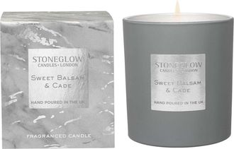 Stoneglow Luna Süße Balsam & Kerze in einem Glas Tumbler (40 Stunden Brenndauer, Unparfümiert, Zylindrisch, Weiß, Mondthema, Ungiftig, Kerze, Zuhausenduft)