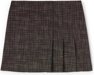 Motivi Femme, Jupes, Brun, Taille: 42 FR Mini-jupe pliss&eacute;e portefeuille