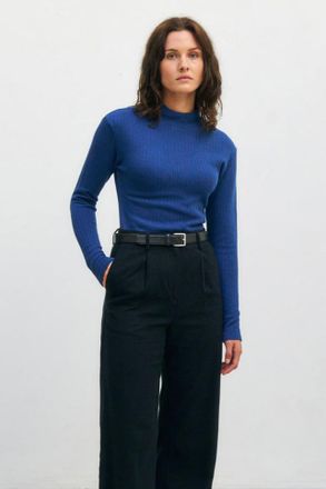 Rotholz Damen vegan Longsleeve Heavy Ribbed K&ouml;nigsblau