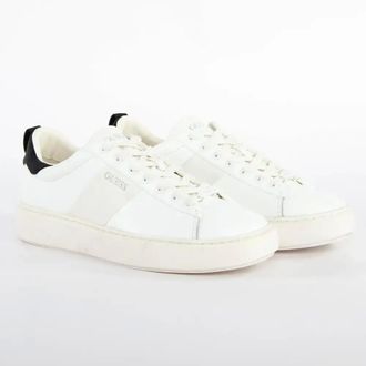 Guess Homme, Chaussures, Blanc, Taille: 45 EU Chaussures de panier en cuir pour hommes