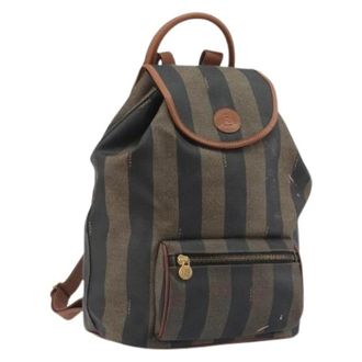Fendi Pre-owned Pequin Canvas Backpack - - Pre-owned - Damen - Braun - ONE SIZE
