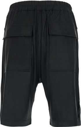 Rick Owens Mens Shorts Black Tech Fabric Acetate