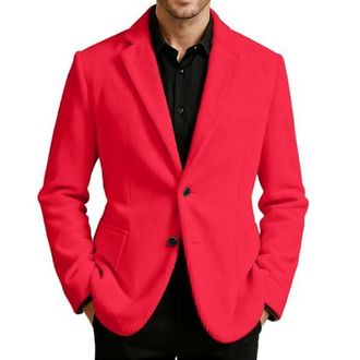 Generic Veste de costume en velours c&ocirc;tel&eacute; pour homme - Coupe ajust&eacute;e - &Eacute;l&eacute;gante veste de loisirs - Pour carnaval, f&ecirc;te, mariage - Vintage - Deux boutons, 013