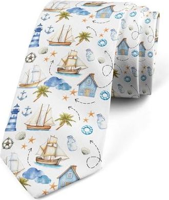 Generic Cravate DAffaires Blanc Bleu R&eacute;glable Tie Fine Cravate Pour Hommes Pour Affaires Mariage Remise De Dipl&ocirc;me