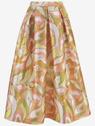 Lunatica Milano Womens Flared Skirt Multi Polyester