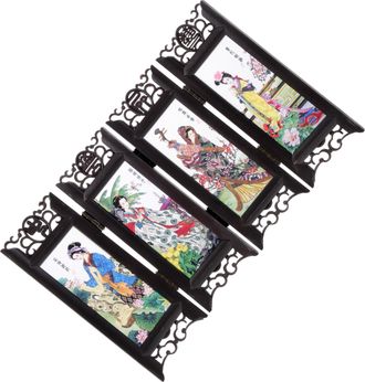 Pretyzoom Kleiner Faltbarer Paravent Paneel Raumteiler Desktop Bildschirmteiler Ornament Chinesische Tradition