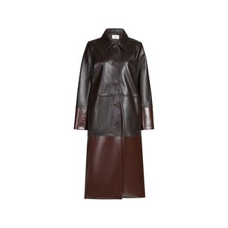 Saison 1865 Veste longue Saison 1865 x Cahu en cuir bi-matière