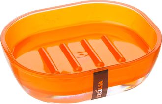 Excelsa Linea Bagno Seifenschale in orange, Polystyrol, 15.7 x 11 x 4 cm
