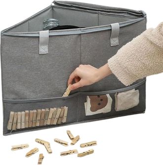 Generic Kleiderb&uuml;gel-Organizer - dreieckige Aufbewahrungstasche mit Griff, 54 x 36 x 38 cm, starrer, Faltbarer Kleiderb&uuml;gel-Organizer f&uuml;r Treppen, Schrank, Co