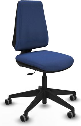 Piqueras y Crespo Elche Stuhl mit leisen Rollen, ohne Armlehnen, ausgestattet mit grundlegendem Permanentkontakt und Schneideschaum, Marineblau