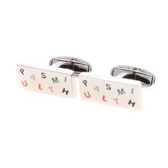 Paul Smith Multicolor Letters Logo Silberne Manschettenkn&ouml;pfe - - Accessories - Herren - Mehrfarbig - ONE SIZE