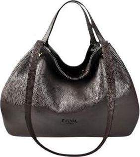 Cheval Firenze Sac à main Alpha, cuir véritable fabriqué en Italie, marron foncé