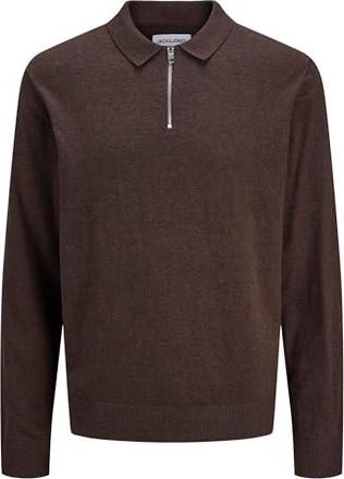 Jack & Jones Jjeemil Polo en Tricot &agrave; Demi-Fermeture &Eacute;clair pour Homme, Mulch, L