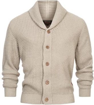 Indicode Hommes INBrandox Cardigan | Gilet avec col ch&acirc;le Stone M