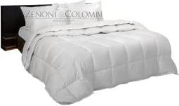 Zenoni & Colombi | Couette en Duvet doie 4 Saisons, 100% Duvet | &Eacute;dredon compos&eacute;e de 2 couettes 140+90 grmq avec Boutons |&Eacute;dredon Lit 2 Personnes, Doublure 100% Coton|