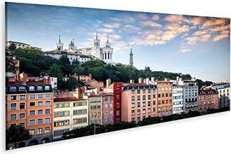 Islandburner Tableau sur toile Basilique Notredame De Fourvi&egrave;re Lyon Avec Sa&ocirc;ne France Cadre Affiche Poster Murale Tableaux