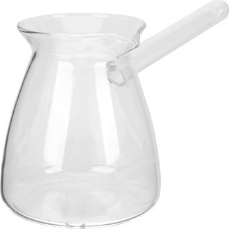 BESTOYARD Ciieeo T&uuml;rkische Kaffeekanne Aus Hochtemperaturbest&auml;ndigem Borosilikatglas Mit Seitengriff Transparente Teekanne Und Milchw&auml;rmer F&uuml;r K&uuml;che Und Haushal