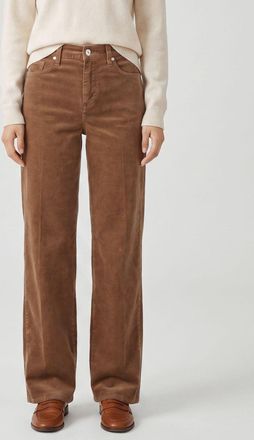 7 For All Mankind Jean Lotta taille haute en velours c&ocirc;tel&eacute; &agrave; jambe droite