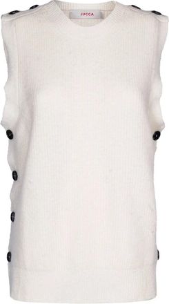 Jucca Femme, Vestes, Blanc, Taille: 38 FR Gilet &agrave; col en V