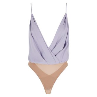 Elisabetta Franchi Viskose Georgette Bodysuit - - Tops - Damen - Lila - L