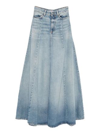 Icon Denim Los Angeles jupe évasée en jean à coupe longue - Bleu