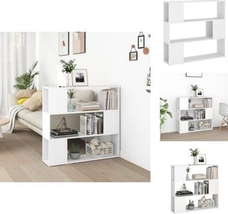 vidaXL Vidaxl - B&uuml;cherregal Raumteiler Wei&szlig; 100x24x94 cm - B&uuml;cherregal - Raumteiler - Wei&szlig;es Regal - Holzkasten - Regal Aus Holzwerkstoff