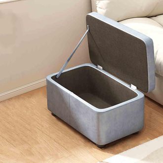 Generic 2er-Set Rechteckige Ottomane Mit Aufbewahrung Und Klappdeckel, Schuhbank for Den Eingangsbereich des Wohnzimmers, Rahmen Aus Kiefernholz(Set of 2 Blue