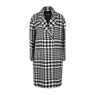 Dolce & Gabbana Femme, Manteaux, Noir, Taille: 38 FR Manteau oversize &agrave; motif pied-de-poule