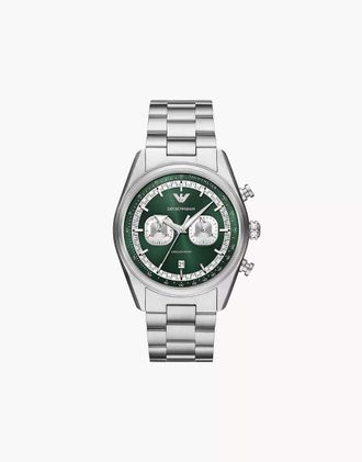 Emporio Armani Chronograph für Herren aus silberfarbenem Edelstahl, AR11637