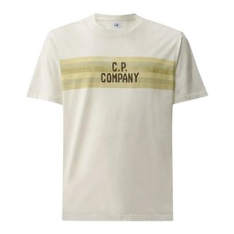 C.P. Company C.p. Company, Homme, Tops, Blanc, Taille: XL Cotton Crew Neck T-Shirt