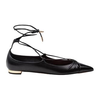 Aquazzura Gabi Flat - - Shoes - Damen - Schwarzk - 37 1/2 EU