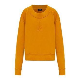 Dsquared2 Baumwoll-Sweatshirt mit gesticktem Logo - - Sweatshirts & Hoodies - Damen - Orange - M