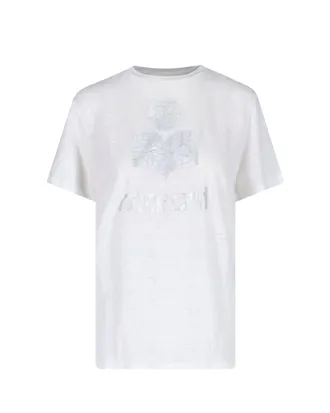 Isabel Marant Metallic Logo Linen T-shirt - White
