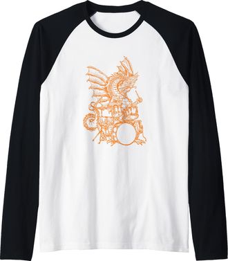 Seembo Drache spielt Schlagzeug Schlagzeuger Tier Rock Musiker Raglan