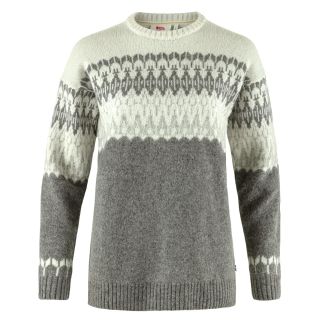Fj&auml;llr&auml;ven Damen &Ouml;vik Path Knit Sweatshirt, Grey/Chalk White, XL