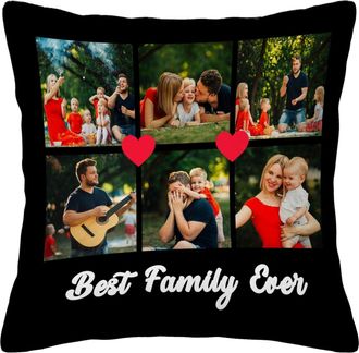 Generic Kissenbezug mit Fototext, personalisierbar, 45,7 x 45,7 cm, personalisierbar, Geschenke f&uuml;r Freund, Freundin, Familie zu Weihnachten, Geburtstag, Vale