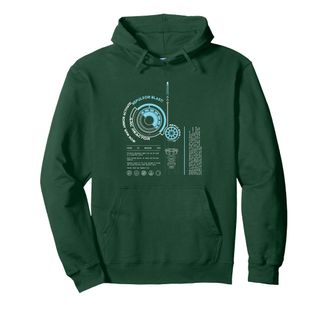 MARVEL Avengers Iron Man Armor ARC Reactor Data Readout Pullover Hoodie