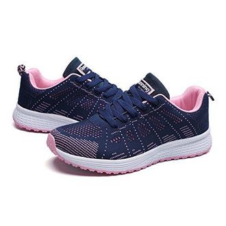 Generic Baskets légères à enfiler pour femme, chaussures de marche confortables pour la gym, le fitness, la course à pied, la gym, la marche, noir foncé, 40 E