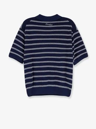 Dunst Womens Polo Shirt Blue Cotton-Blend Tops