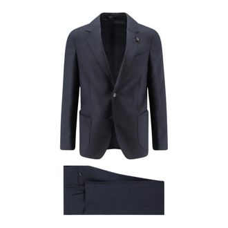 Lardini Anzug aus Schurwolle mit Nadelstreifenmuster - - Suits - Herren - Blau - 3XL