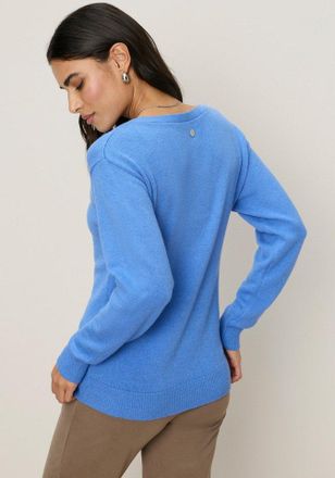 Tamaris V-Ausschnitt-Pullover mit lockerem Schnitt, aus flie&szlig;ender Viskose-Qualit&auml;t mit Frontbiese, aus weicher Viskosemischung