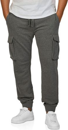 Riverso Cargo Jogginghose Herren Baumwolle lang Regular Fit RIVLoris Cargohose Sporthose Trainingshose Freizeithose Taschen Grau 4XL, Gr&ouml;&szlig;e:4XL, Farbe:Grey Me