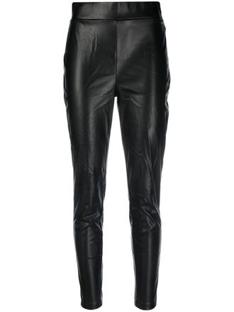DKNY pantalon slim en cuir artificiel - Noir
