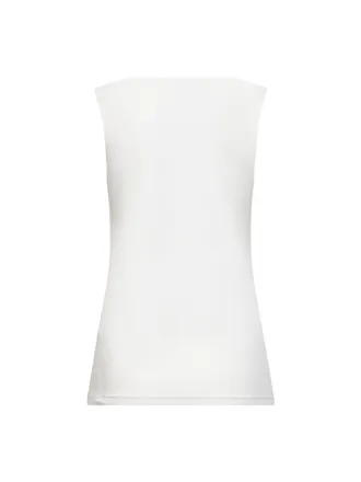 Blanca Vita Womens Tank Top Ribbed Jersey White Polyamide