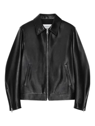 Givenchy veste en cuir &agrave; col pointu - Noir